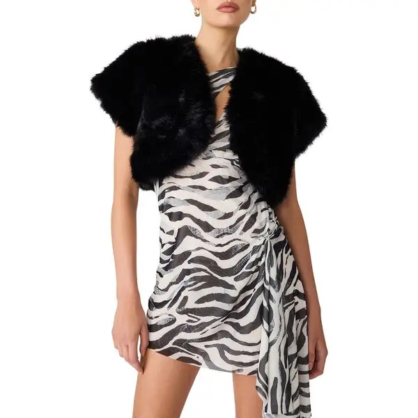 Steve Madden Jalen Faux Fur Bolero - Black