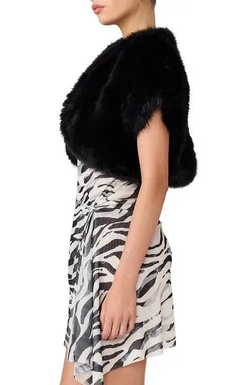 Steve Madden Jalen Faux Fur Bolero - Black