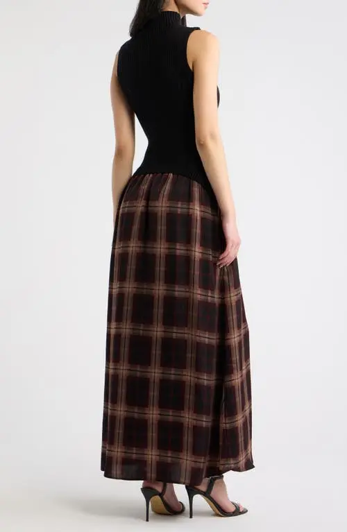 Line & Dot Kristopher Mixed Media Maxi Dress