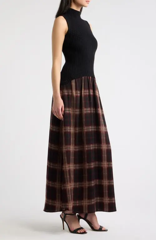 Line & Dot Kristopher Mixed Media Maxi Dress