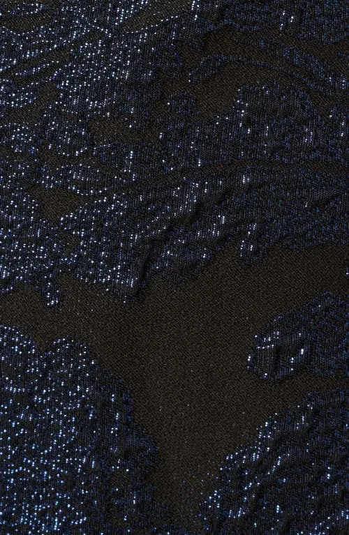 Adrianna Papell Ruffle Metallic Jacquard Cocktail Dress