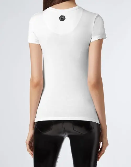 Philipp Plein T-shirt Round Neck Ss Statement - White