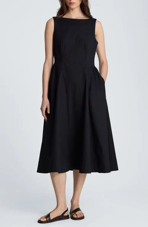 KENNETH COLE COLLECTION Bateau Neck Sleeveless Midi Dress