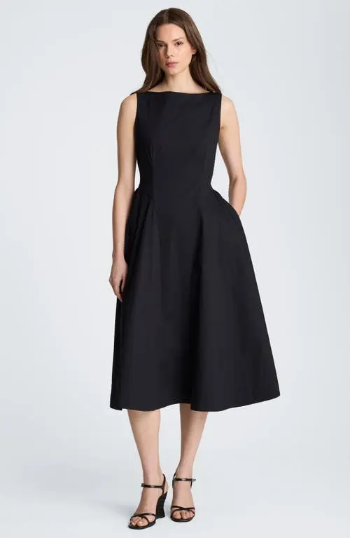 KENNETH COLE COLLECTION Bateau Neck Sleeveless Midi Dress