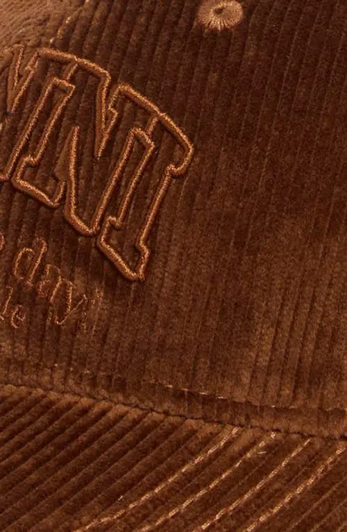 GANNI Logo Embroidered Cotton Corduroy Adjustable Baseball Cap