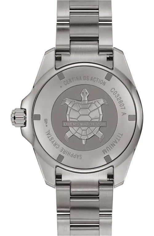 CERTINA Ds Action Diver Powermatic 80 Automatic Bracelet Watch - Titanium/dark Grey