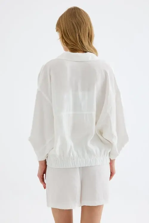 MONLICIA Aurelia Gold Button Relaxed Bomber Jacket