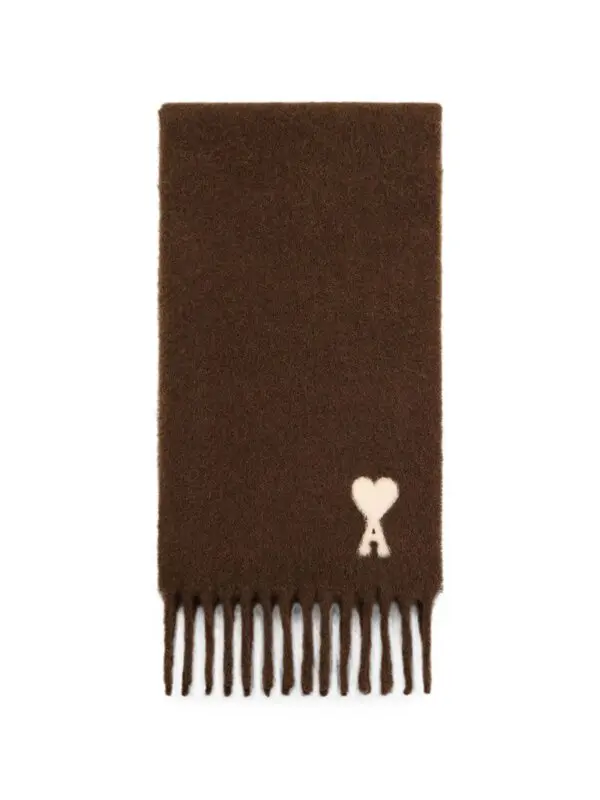 AMI Paris De Coeur Wool Scarf