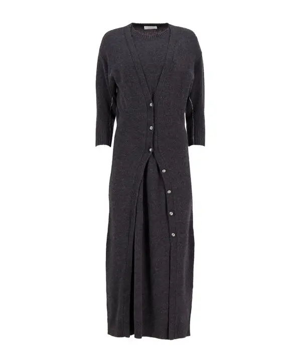 Rabanne Layered Knitted Midi Dress