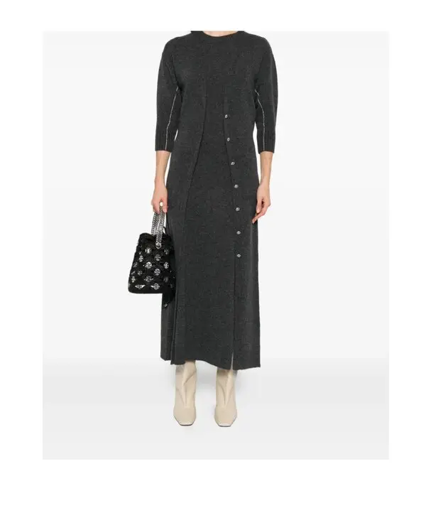 Rabanne Layered Knitted Midi Dress