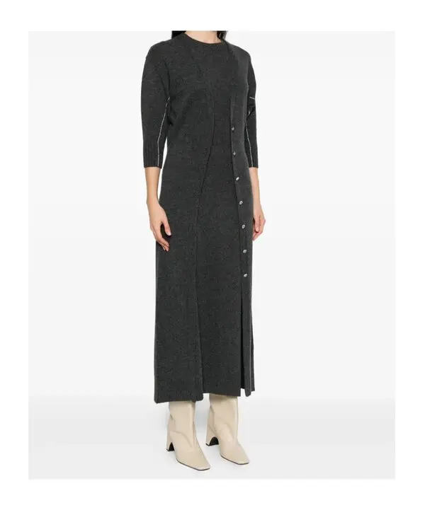 Rabanne Layered Knitted Midi Dress