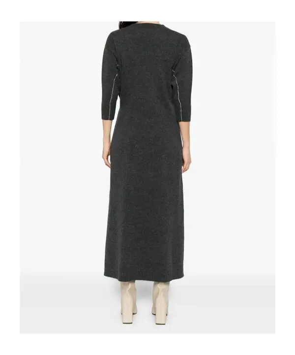 Rabanne Layered Knitted Midi Dress