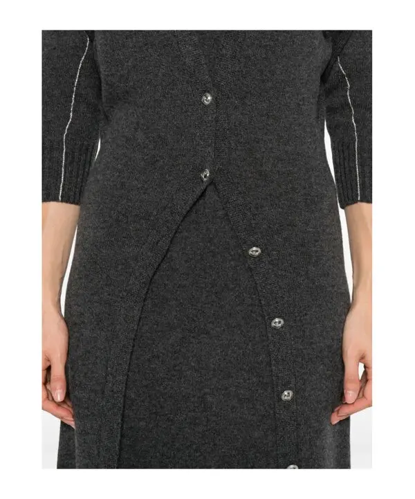 Rabanne Layered Knitted Midi Dress