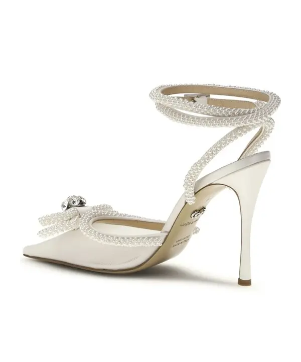 MACHMACH Mach Mach Double Bow Satin Heeled Pumps