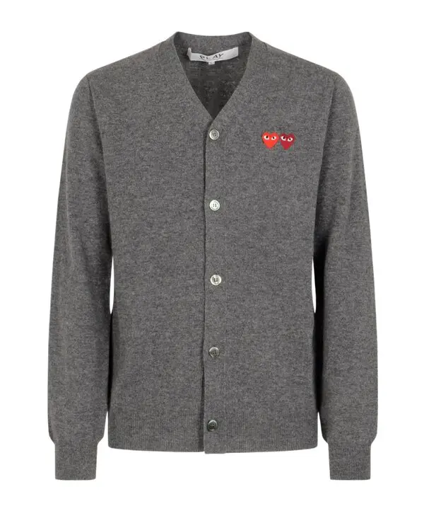 Play Comme Des Garcon Comme Des Garçons Play Heart-patch Knitted Cardigan
