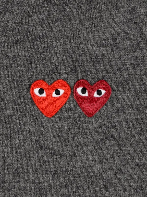 Play Comme Des Garcon Comme Des Garçons Play Heart-patch Knitted Cardigan