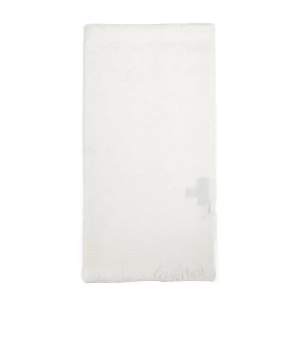 Tagliatore Jacquard Logo Fringed Scarf