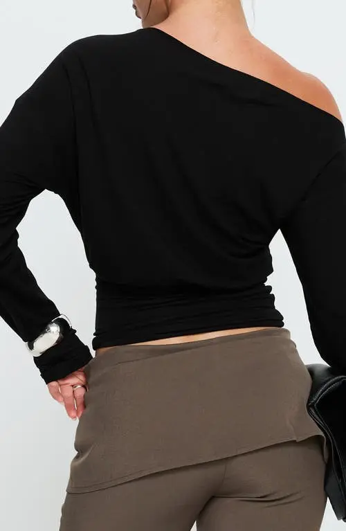 Princess Polly Ashlinn One-shoulder Crop Knit Top
