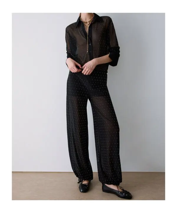Liu Jo Embellished Tulle Casual Trousers