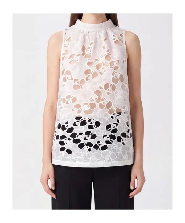 Carven Backless Lace Top