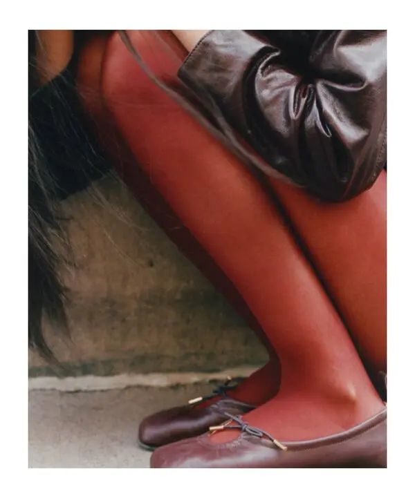 ALOHAS Ruched Bow Ballet Flats - Brown