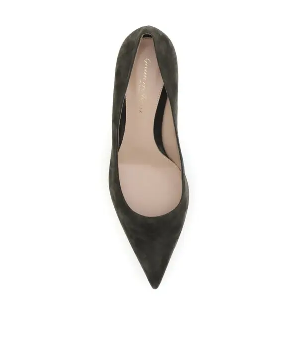 GIANVITO ROSSI Pointed-toe Slip-on Pumps - Green