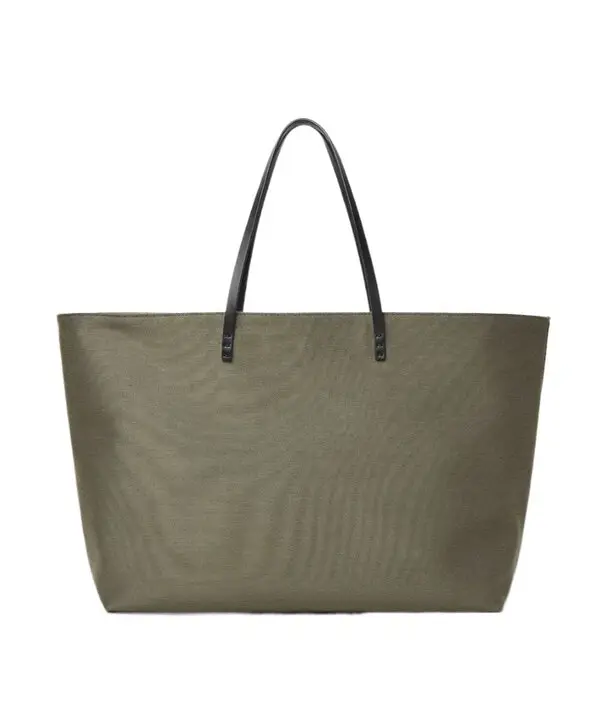 Fendi Roll Large Gray Canvas Bag With Stencil Print