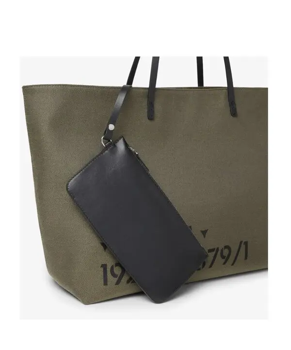 Fendi Roll Large Gray Canvas Bag With Stencil Print