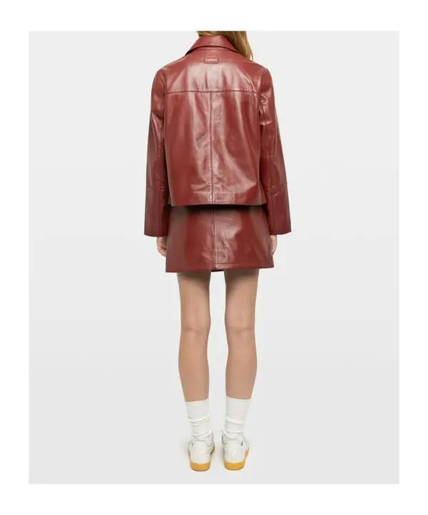 Zadig&Voltaire Long-sleeve Leather Jacket - Cherry