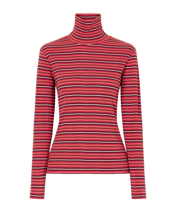 Dries Van Noten Ribbed Cotton Turtleneck T-shirt - Red