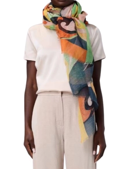 Etro Printed Cotton Blend Scarf - Multicolor