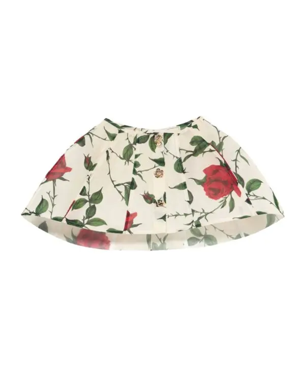 Blumarine Rose-print Pleated Mini Skirt - No