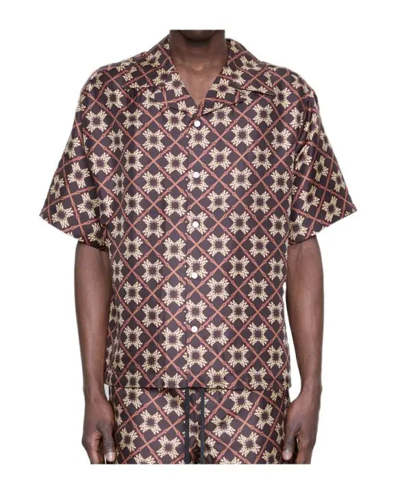 Amiri Embroidered Crystal Detail Shirt - No