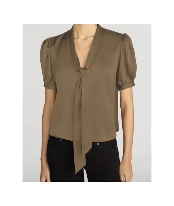 FRAME Sonnet Tie-neck Shirt