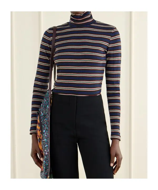Dries Van Noten Long-sleeve High-neck Knit Top