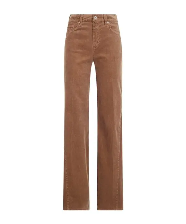 7 For All Mankind Lotta Corduroy-effect Trousers - Brown