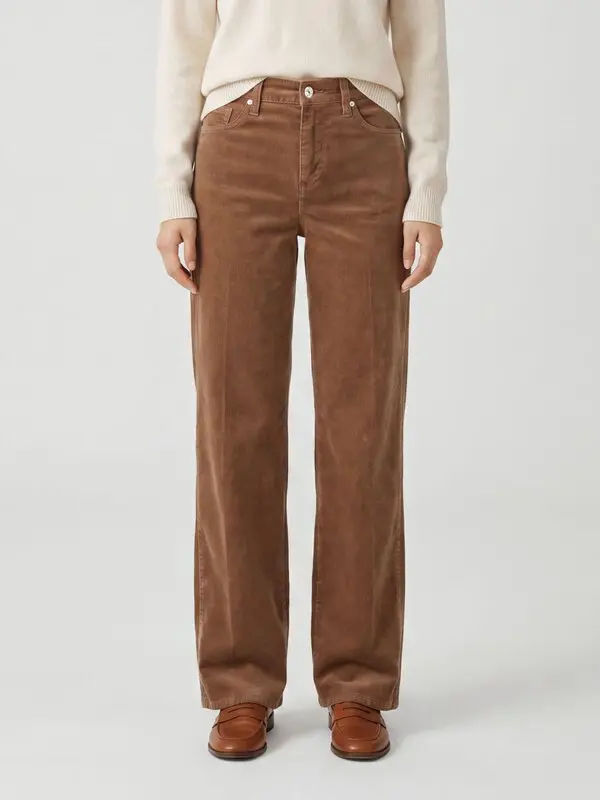 7 For All Mankind Lotta Corduroy-effect Trousers - Brown