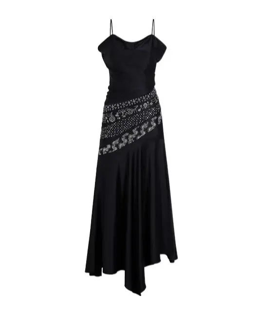 Rabanne Rhinestone Slip Gown - Black