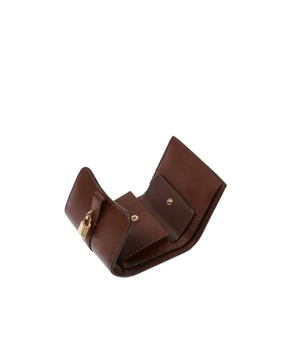 Stella McCartney Padlock Flap Wallet - Mahogany