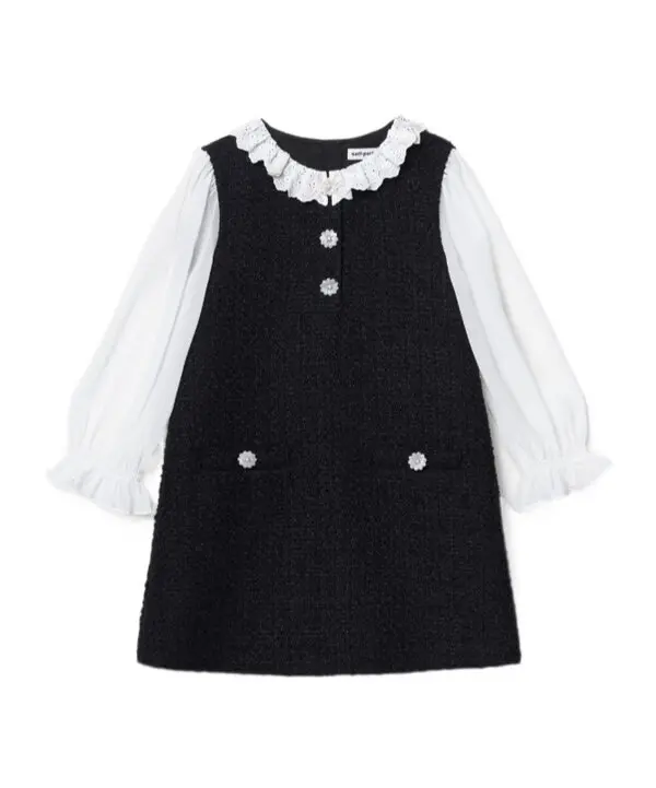 SELF-PORTRAIT Boucle Lace Frill Dress