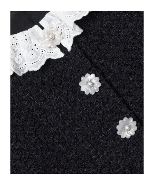 SELF-PORTRAIT Boucle Lace Frill Dress