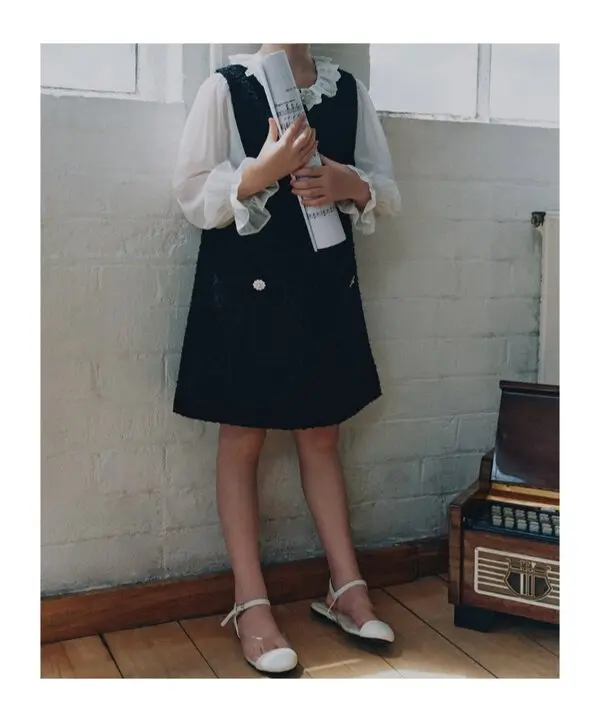 SELF-PORTRAIT Boucle Lace Frill Dress