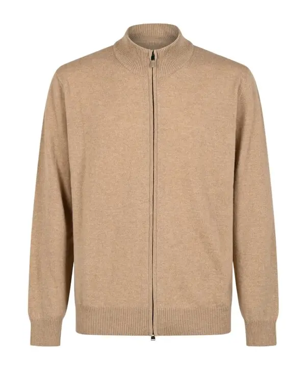 Canali Zip-up Stand Collar Cardigan