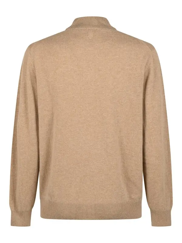 Canali Zip-up Stand Collar Cardigan
