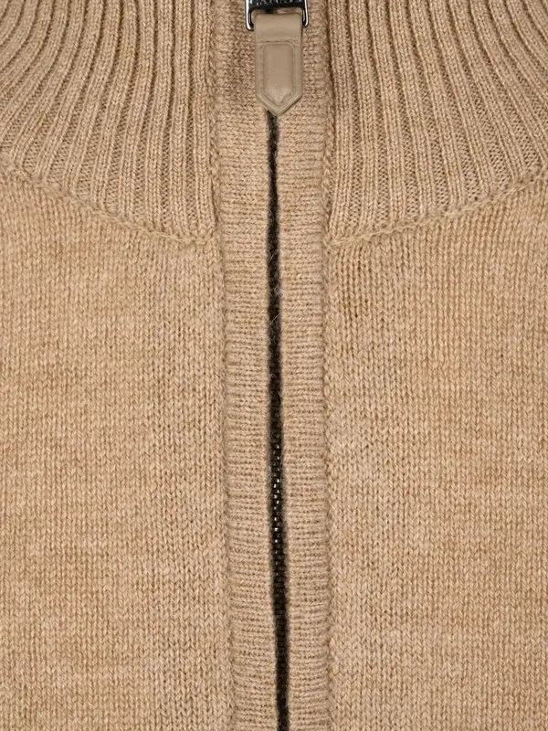 Canali Zip-up Stand Collar Cardigan