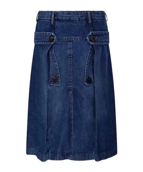 Dries Van Noten Belt-loop Denim Skirt