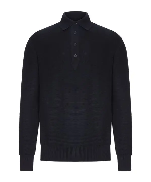 Zegna Long-sleeve Knitted Polo Shirt