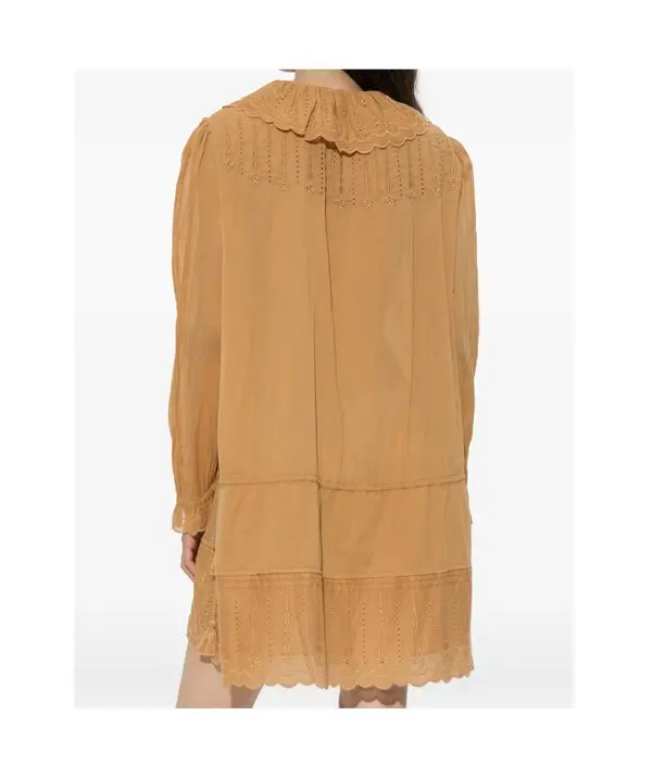 Isabel Marant Étoile Embroidered Ruffle Mini Dress