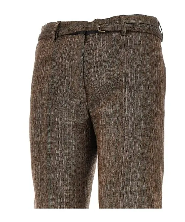 Dries Van Noten Belted Pinstriped Pants
