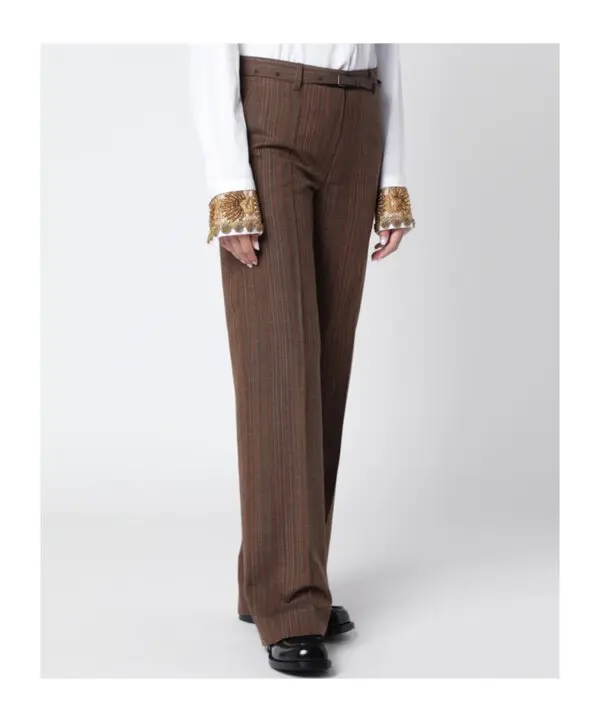 Dries Van Noten Belted Pinstriped Pants